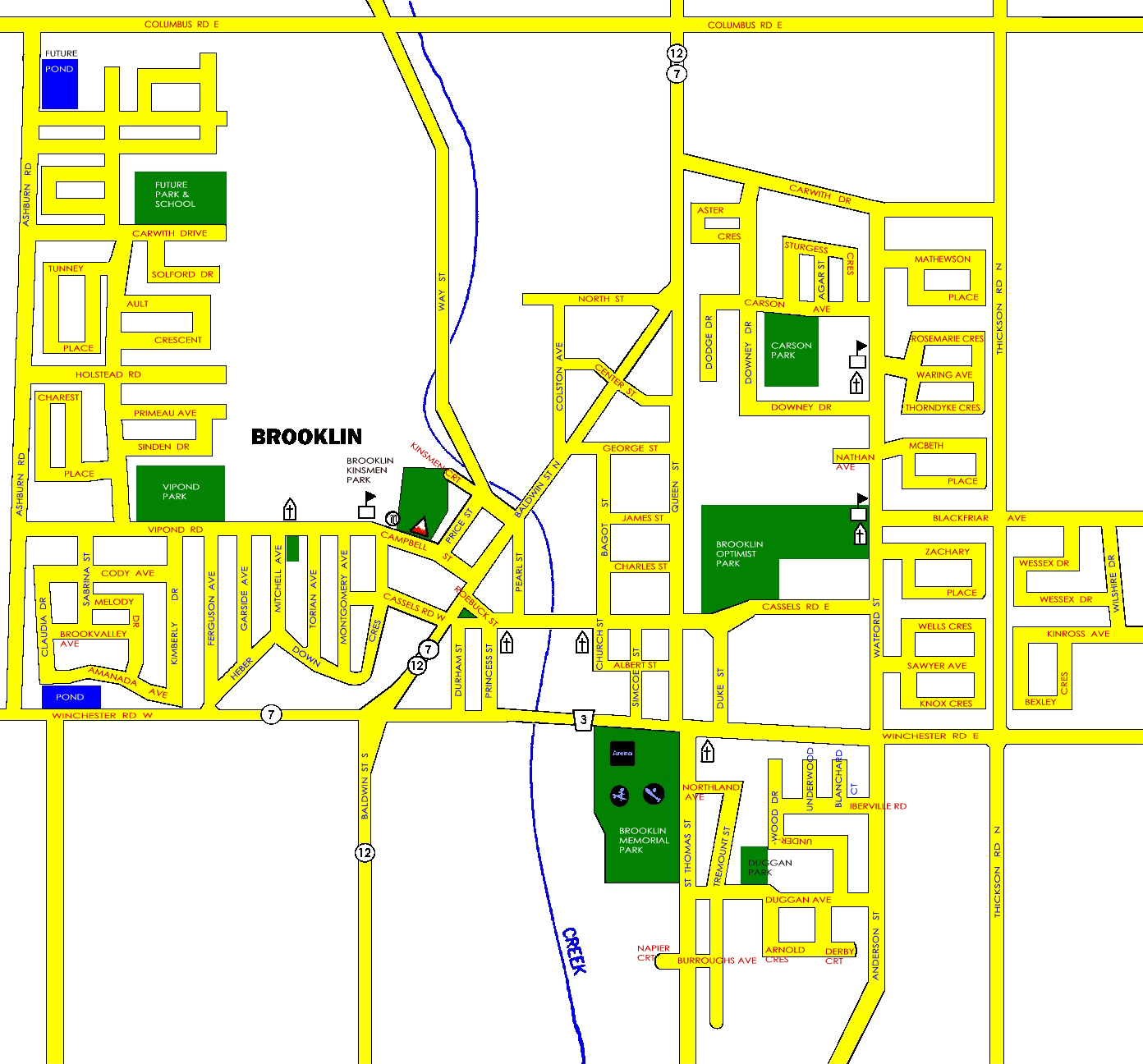 Brooklin, Ontario, Street Map